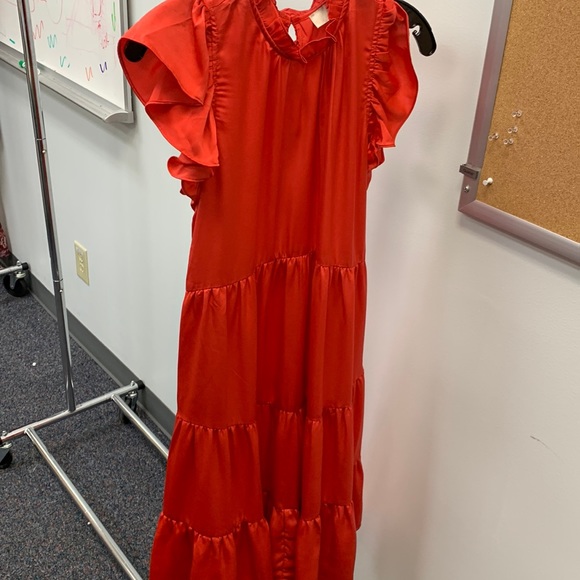 Pinch | Dresses | Tiered Midi Dress In Red | Poshmark
